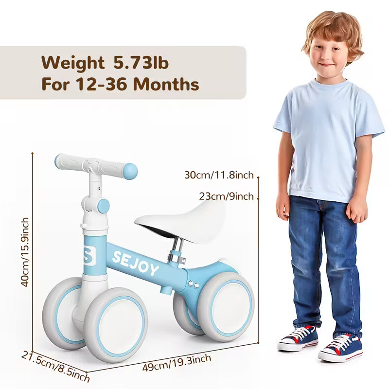 SEJOY Toddler Balance Bike, 1-3 Years - Adjustable Height & Seat – Gibbs Direct