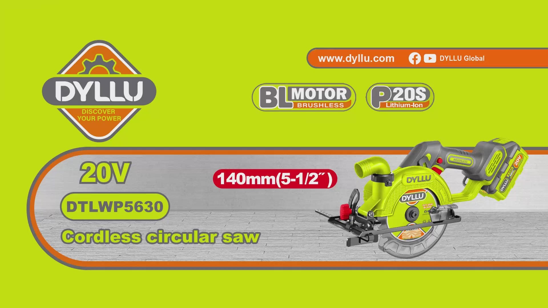 DYLLU Cordless Circular Saw - 140mm (TOOL ONLY) – Gibbs Direct