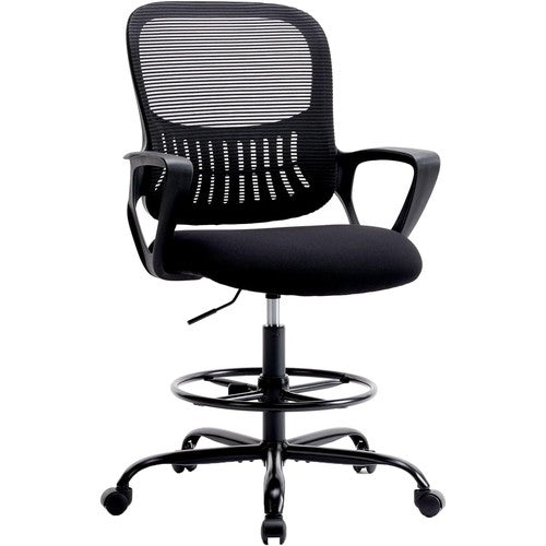 Sweetcrispy Ergonomic Cashier / Drafting Chair, Tall w/ Lumbar Support ...